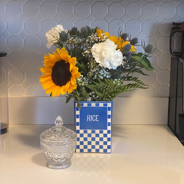 Checkered Flower Vase - Etsy