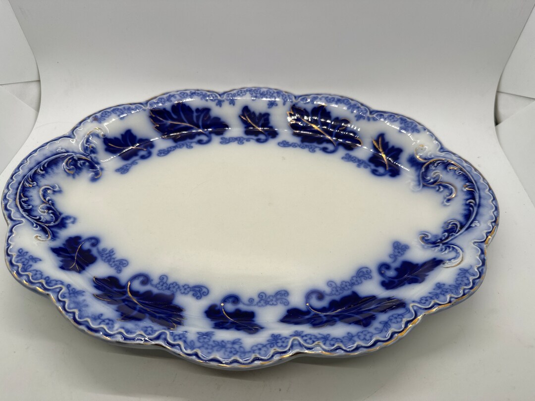 Flow Blue Small Serving Platter~normandy Pattern - Etsy