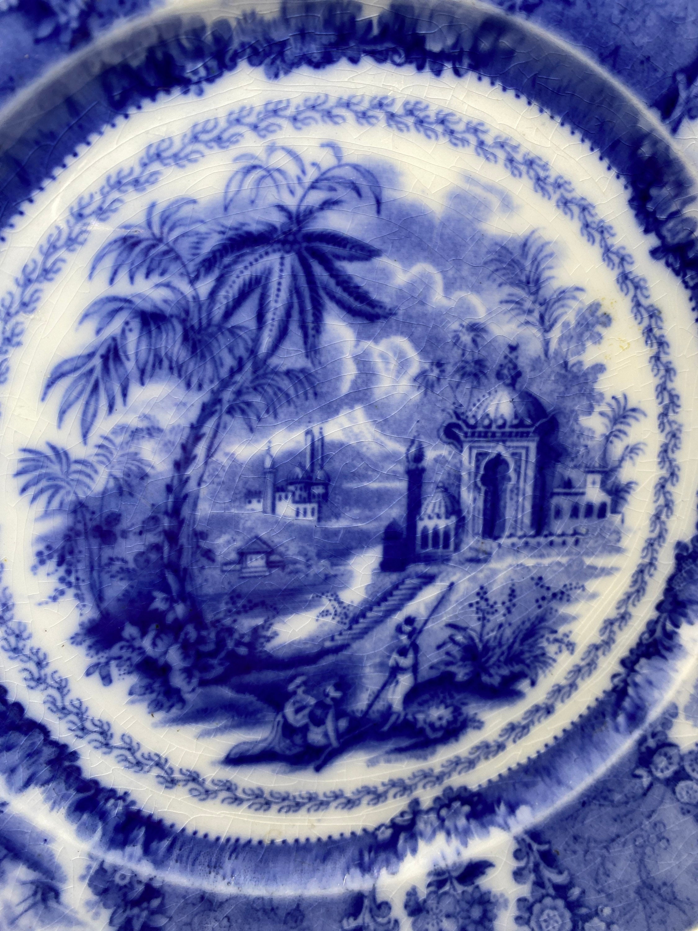 Flow Blue Oriental 9 Dinner Plate - Etsy