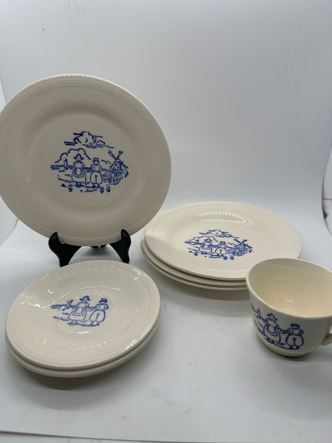 10 Piece Set Edwin Knowles Dutch Family Pattern~ Child’s Tea Set Dishes ...