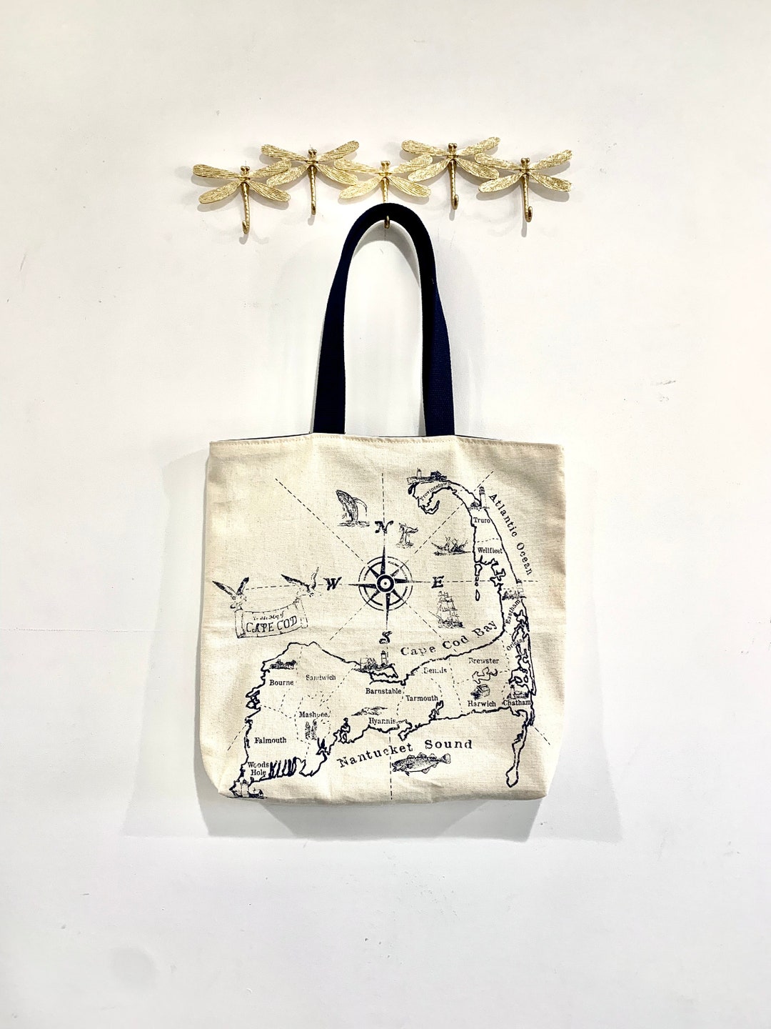 CAPE COD Old Fashioned Map Bag , Hand Made , Beach Bags , Tote - Etsy