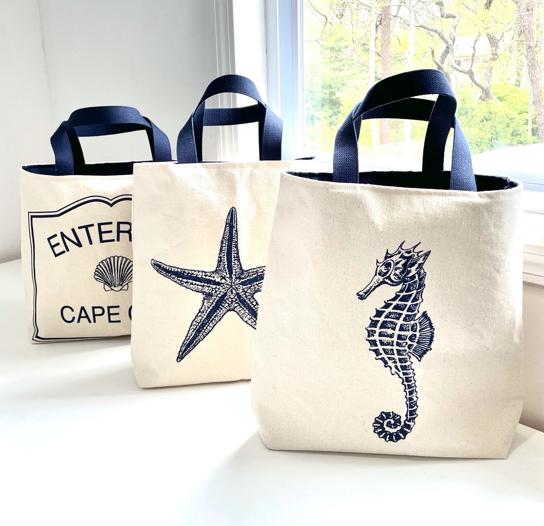 Starfish Bag, Seahorse Bag,lobster Bag, Entering Cape Cod Bag, Hand ...