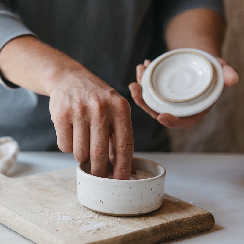 Pottery Salt Pig White - Etsy