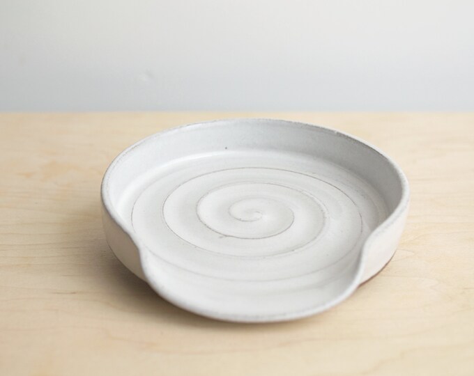 White Ceramic Spoon Rest Made to Order - Etsy