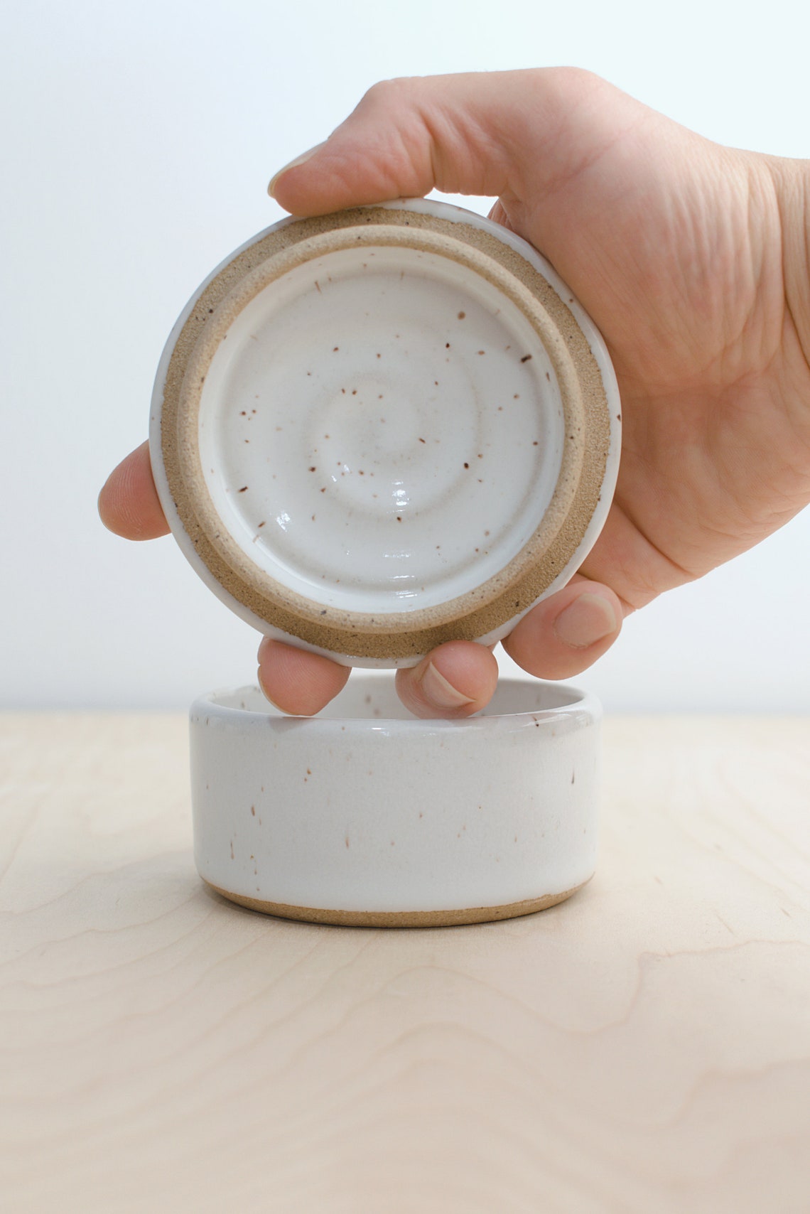 Speckled White Salt Cellar Ceramic Salt Cellar Salt Cellar - Etsy