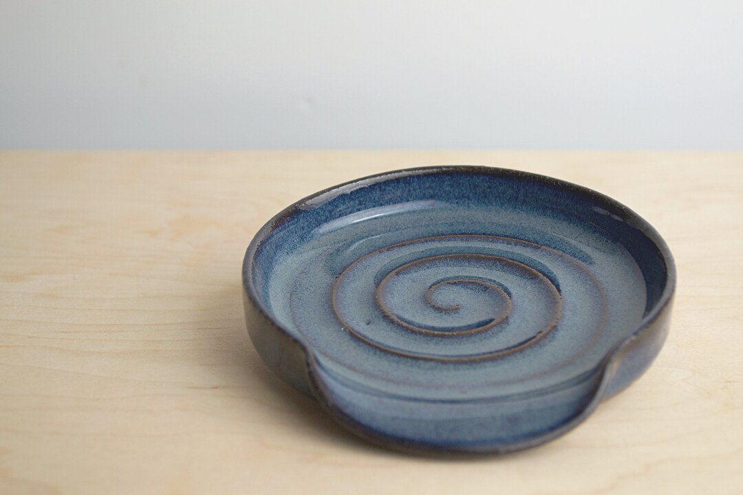 Blue Storm Spoon Rest Fully Glazed - Ceramic Spoon Rest - Stoneware ...
