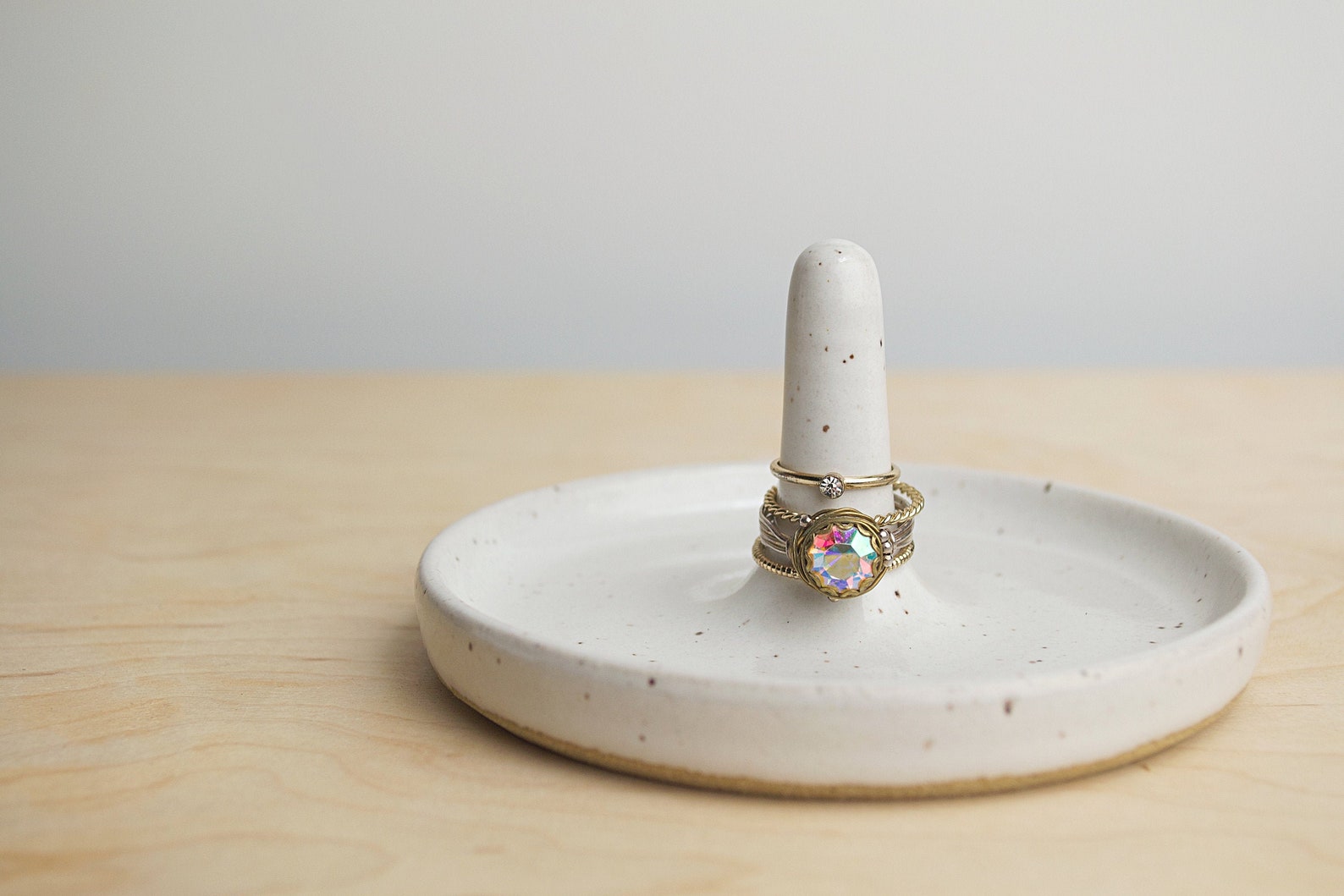 Speckled White Wedding Ring Holder Ceramic Ring Holder - Etsy