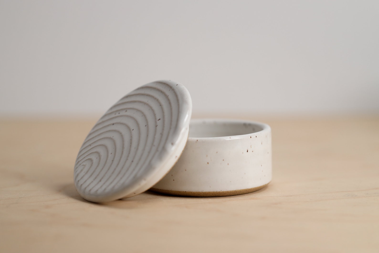 Speckled White Circle Top Salt Cellar Handmade Ceramic Salt - Etsy