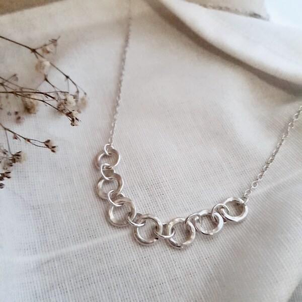Silver Link Necklace - Etsy