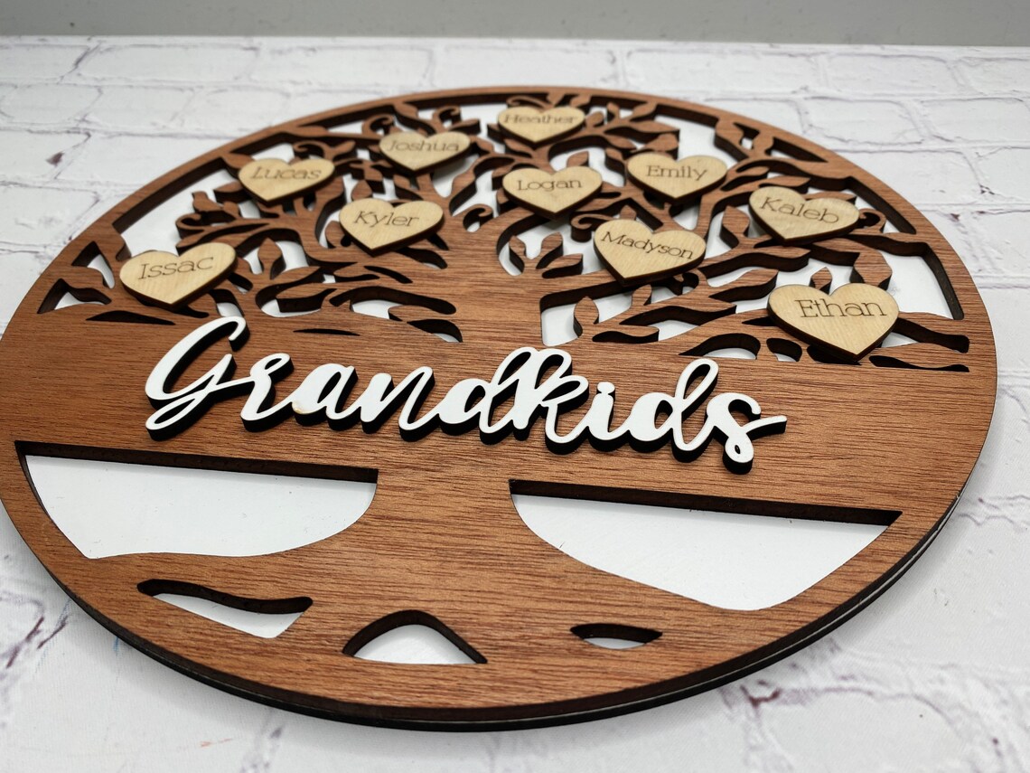 Personalized Family Tree Plaque With Stand.m Grandparents - Etsy