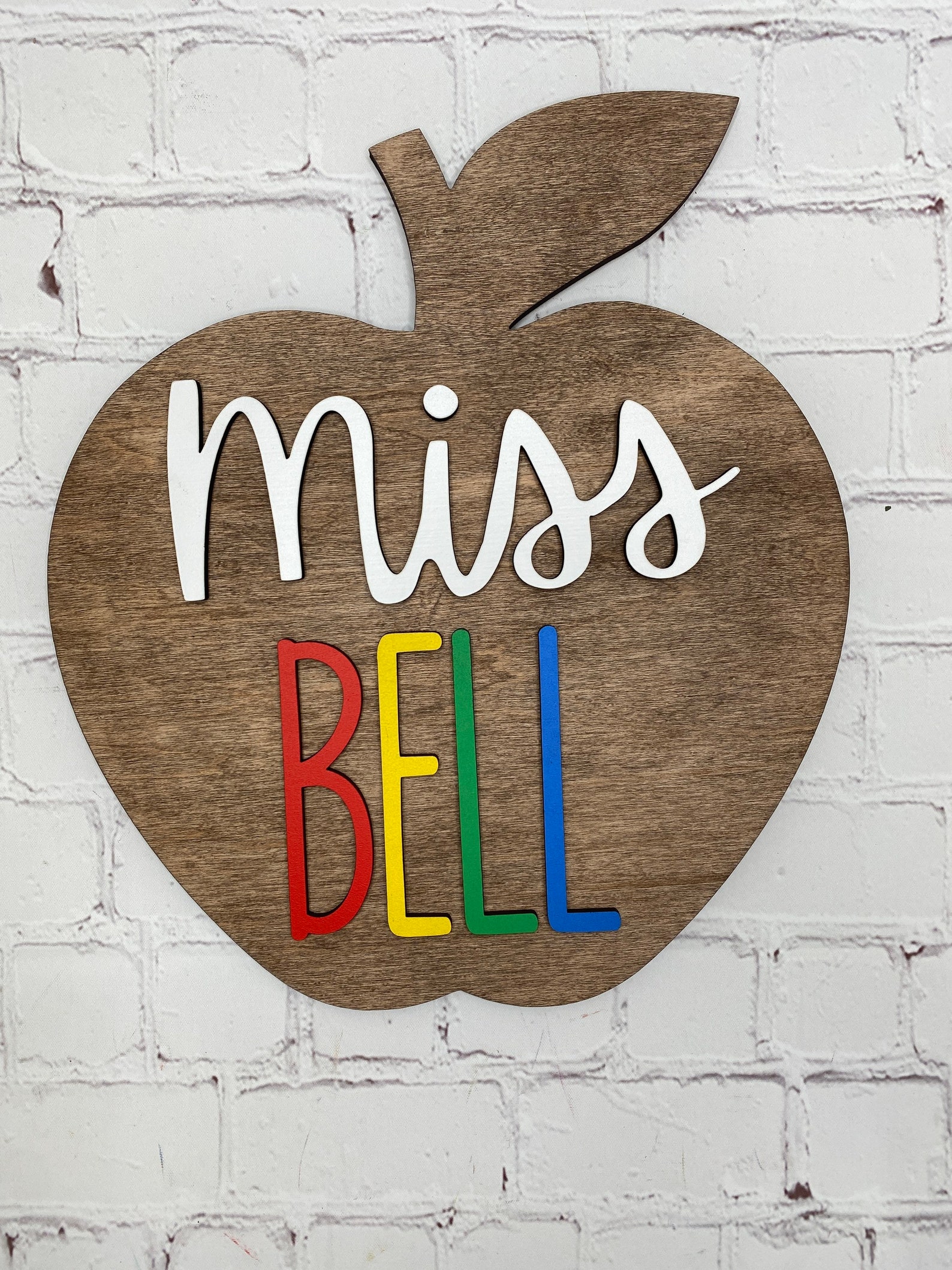 Personalized Apple Teacher Sign | Etsy