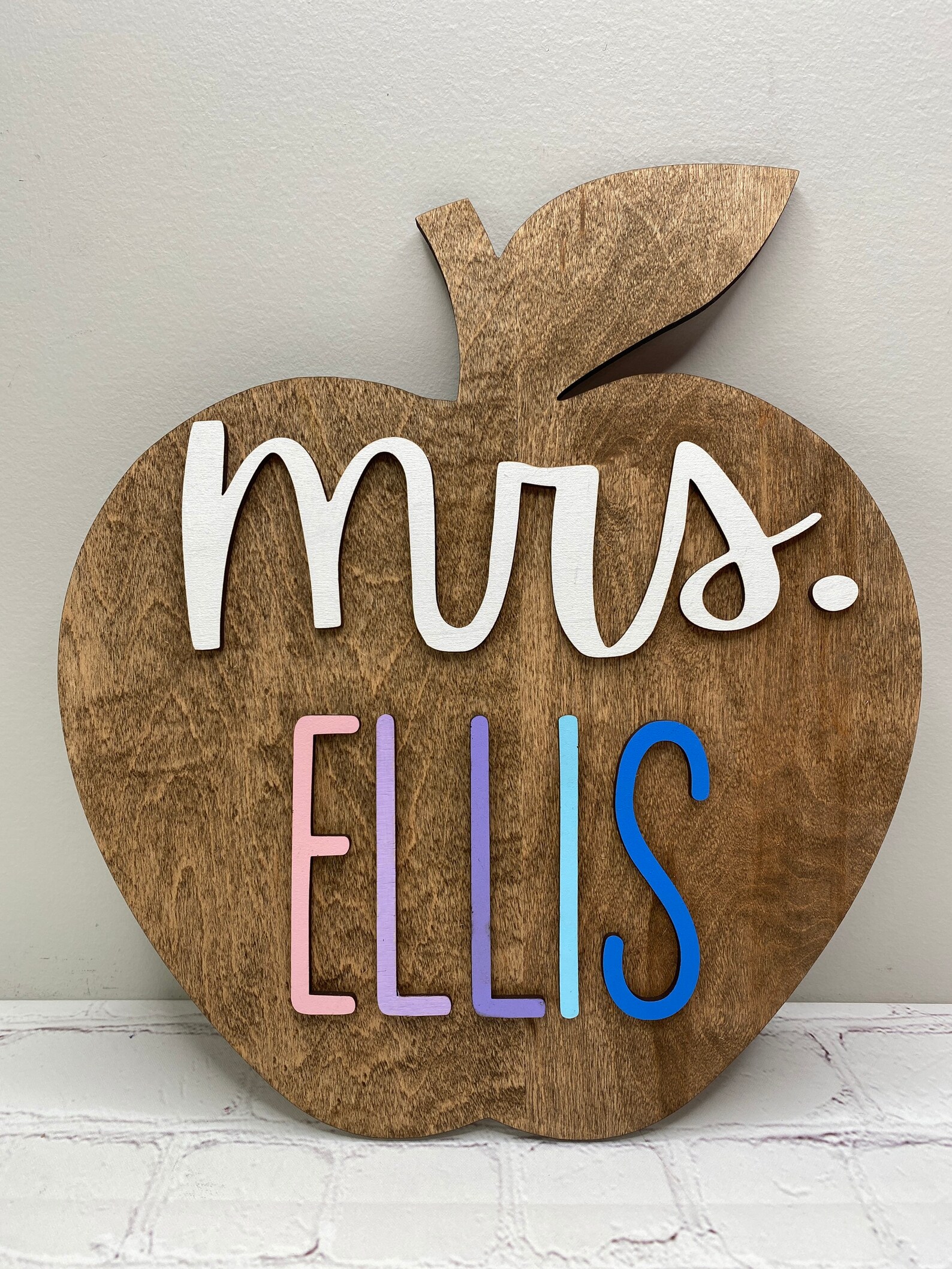 Personalized Apple Teacher Sign - Etsy