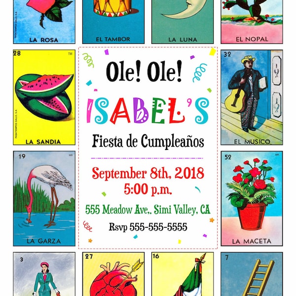 Loteria Themed Invitation - Etsy