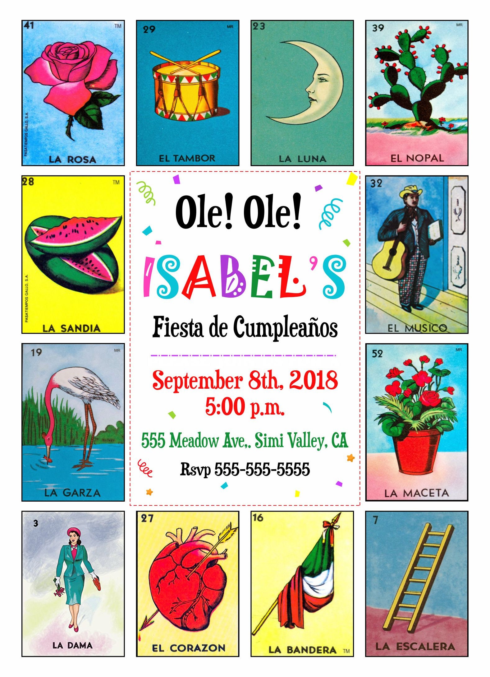 Invitación de cumpleaños temática de Digital Loteria - Etsy España