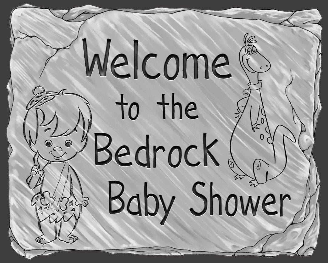 Digital Flintstones Rock Sign, Bam Bam - Etsy