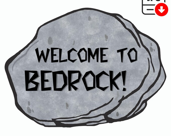 Flintstones Rock Sign | Digital Download | Printable Party Sign - Etsy