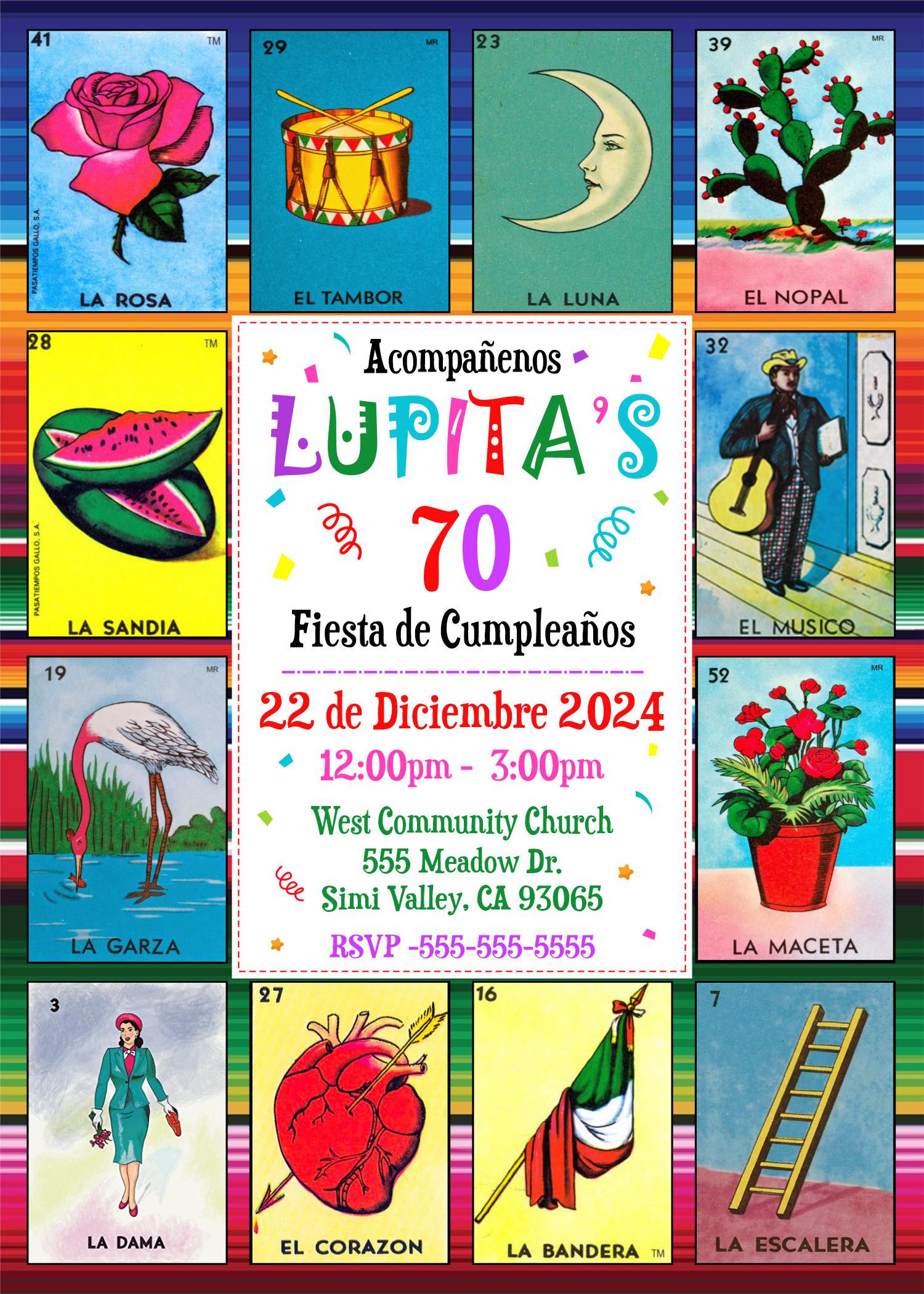 Loteria Birthday Invitation | Digital Invitation | Mexican Bingo ...