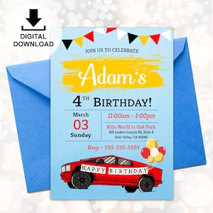 Cybertruck Birthday Invitation, Futuristic Car Party (digital) - Etsy