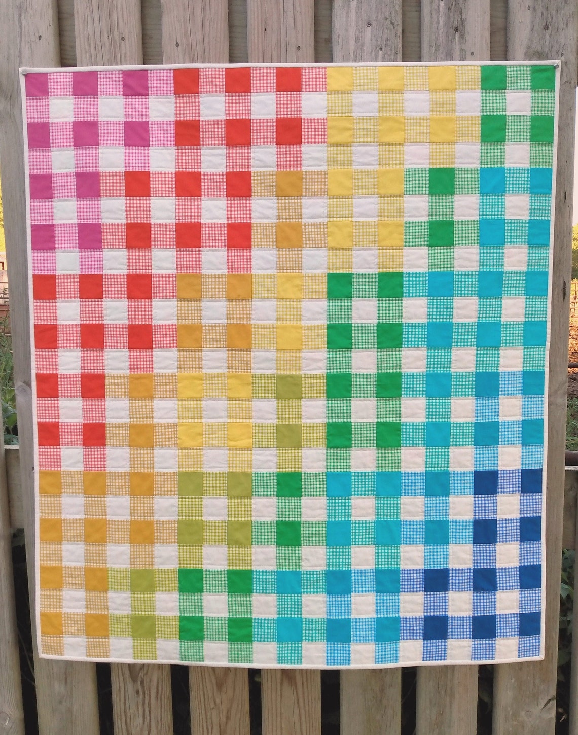 Gingham Rainbow Baby Quilt Downloadable Pdf Pattern - Etsy