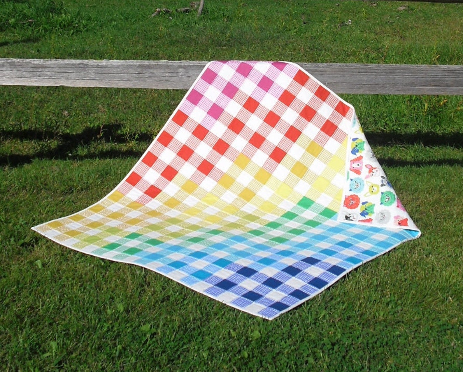 Gingham Rainbow Baby Quilt Downloadable Pdf Pattern - Etsy