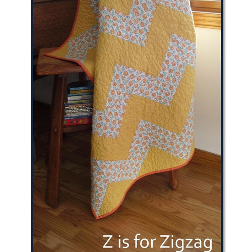 Z is for Zig Zag Easy Baby Quilt Pattern Pdf Pattern - Etsy
