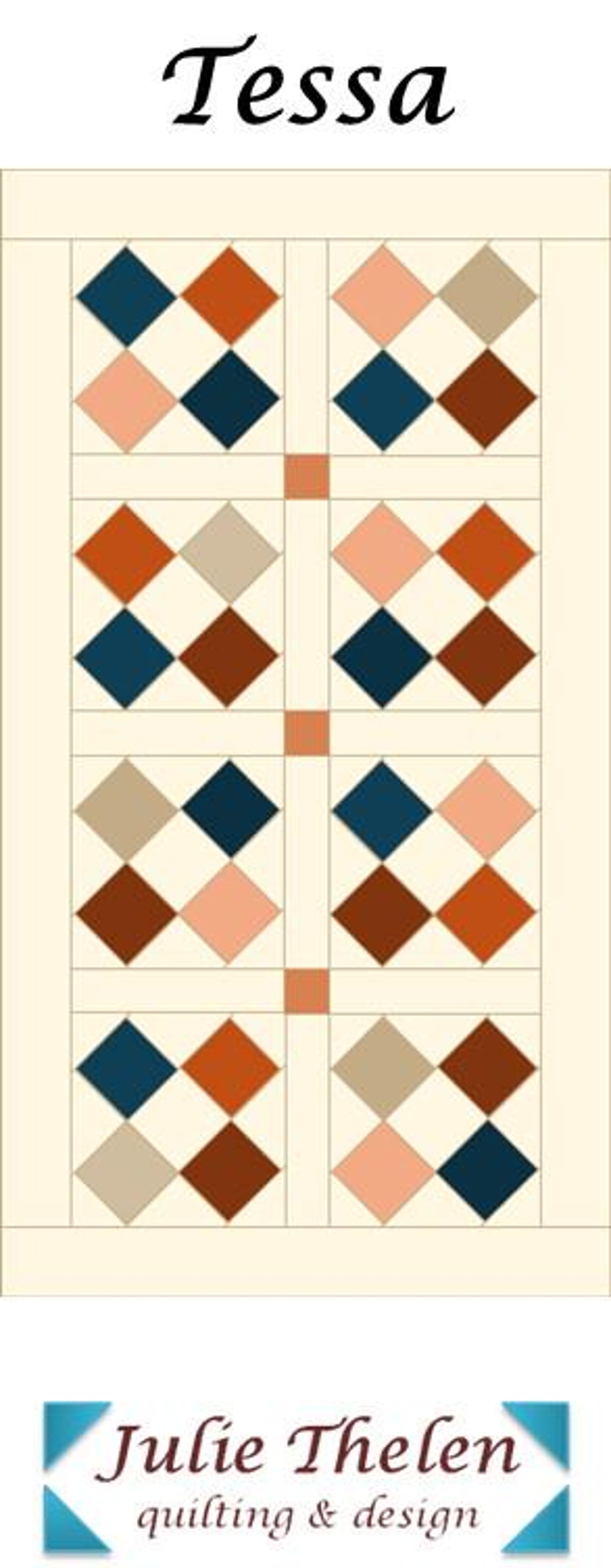 Tessa Table Runner - Simple Mini Charm Square Quilting Pattern ...