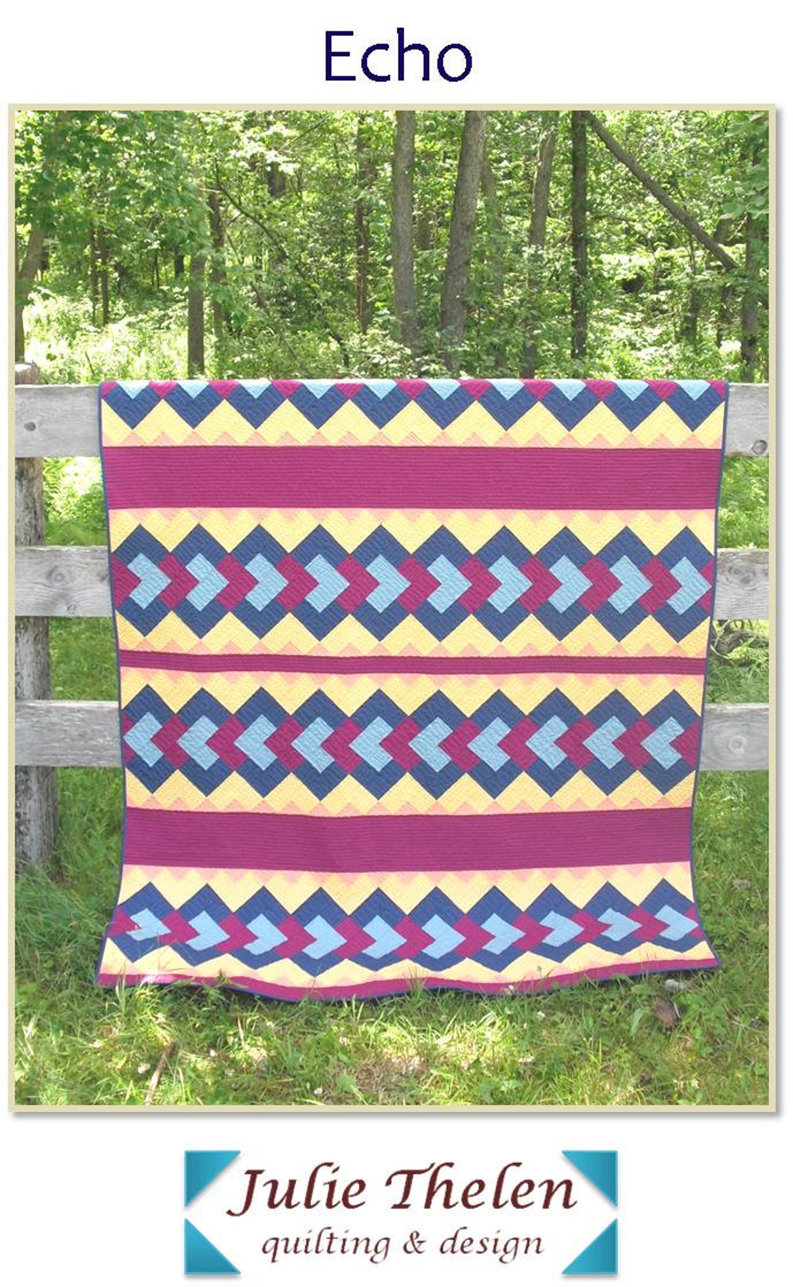 Echo Quilt Pattern – Modern Solids Throw Size (PDF Pattern) - Etsy