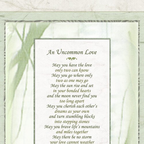 UNCOMMON LOVE Wedding Commitment Poem by Terah Cox - Etsy