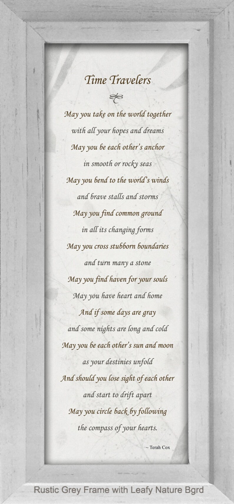 TIME TRAVELERS Wedding commitment poem by Terah Cox | Etsy