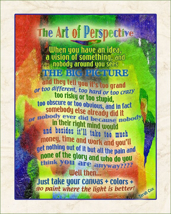 ART OF PERSPECTIVE, by Terah Cox (encouragement, Inspiration Poem for ...