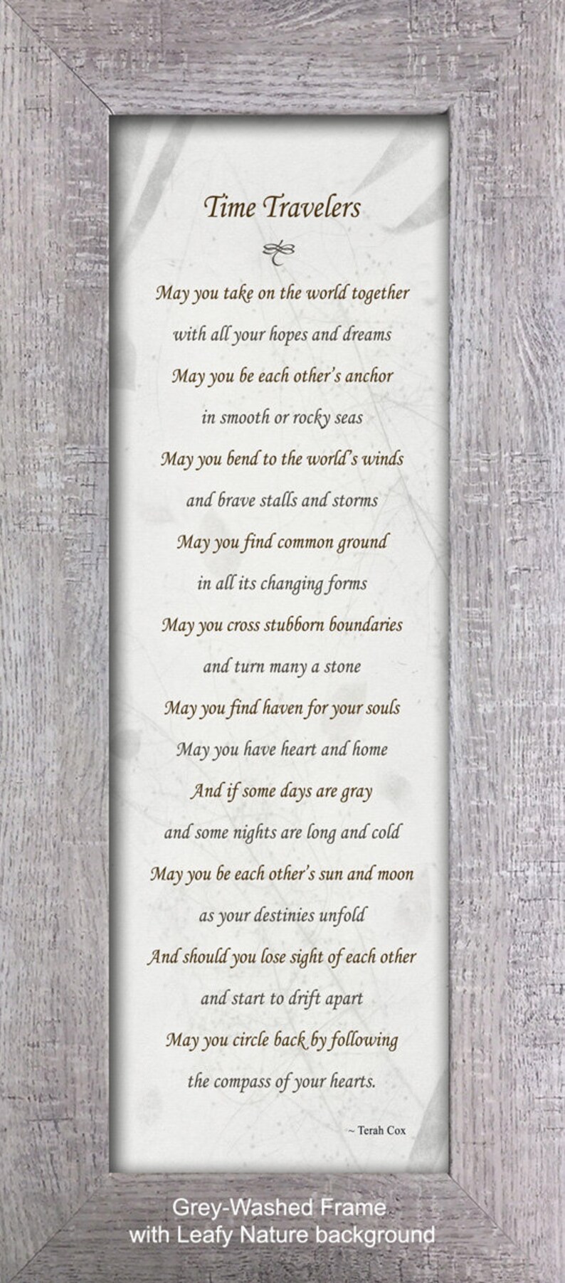 TIME TRAVELERS Wedding commitment poem by Terah Cox | Etsy