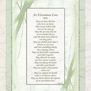 UNCOMMON LOVE - Wedding, Commitment Poem by Terah Cox - Etsy