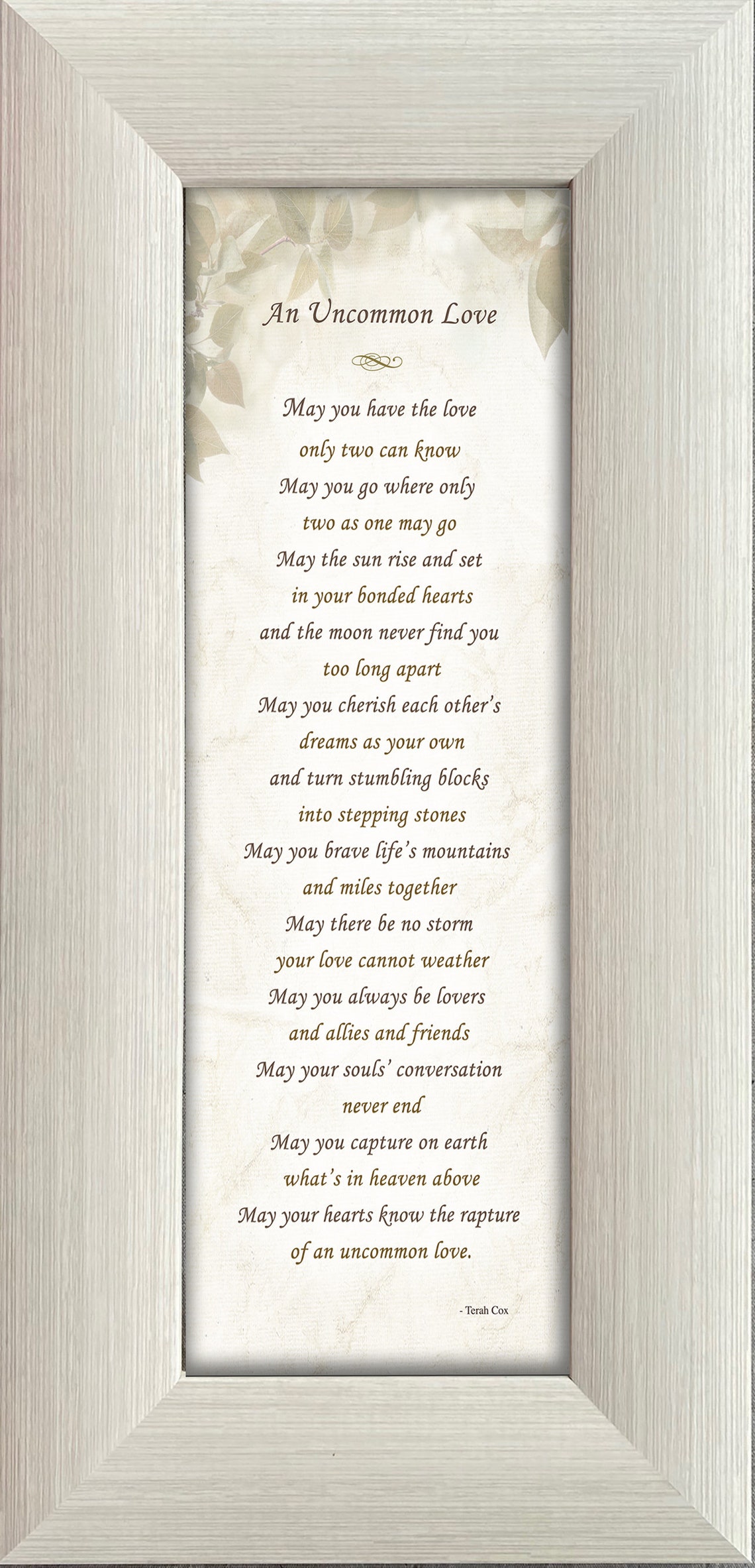 UNCOMMON LOVE - Wedding Poem by Terah Cox - Etsy UK