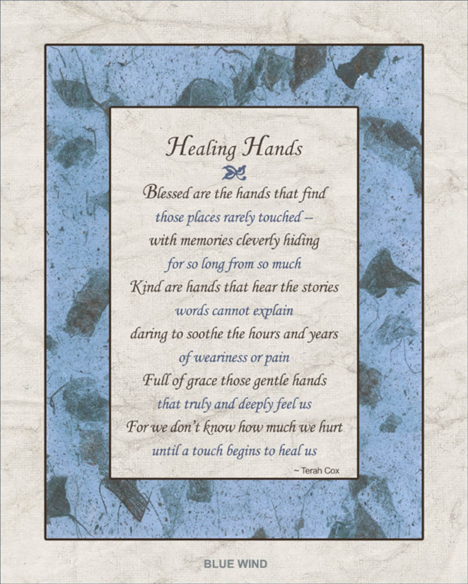HEALING HANDS, by Terah Cox (healer, Massage Therapist Poem) - Etsy