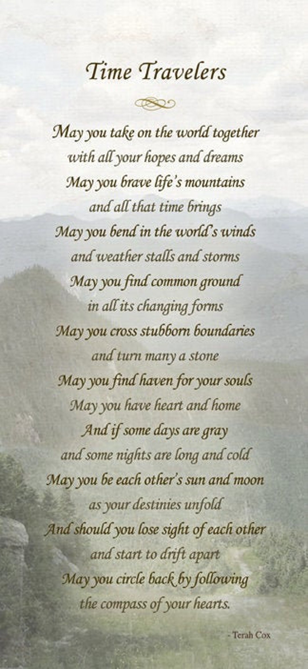 TIME TRAVELERS- Wedding, Anniversary Gift Basket/favor/champagne Poem ...