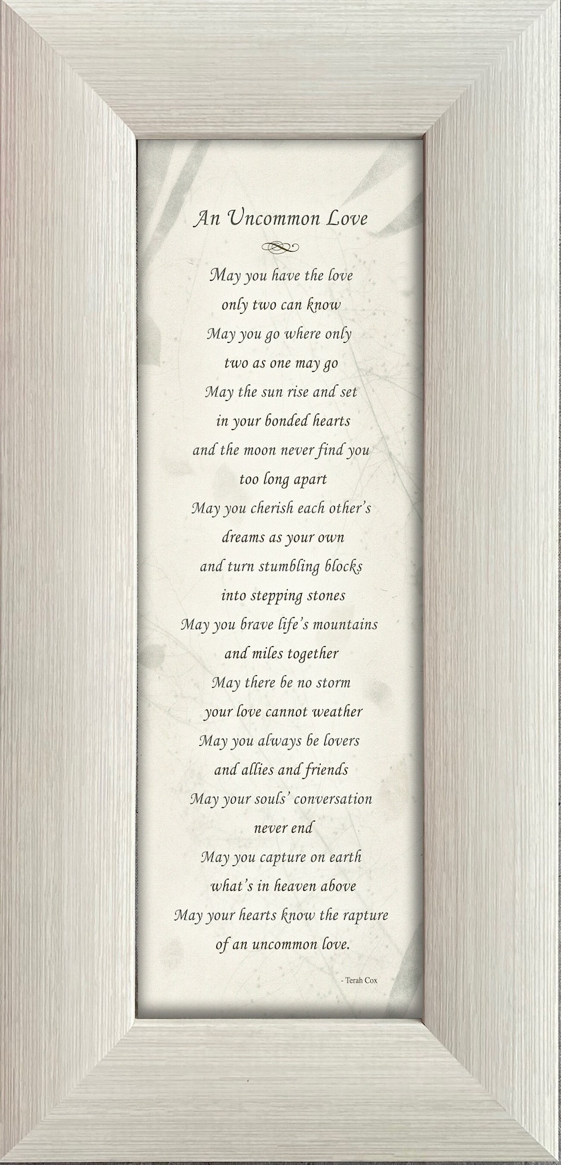 UNCOMMON LOVE - Wedding Poem by Terah Cox - Etsy