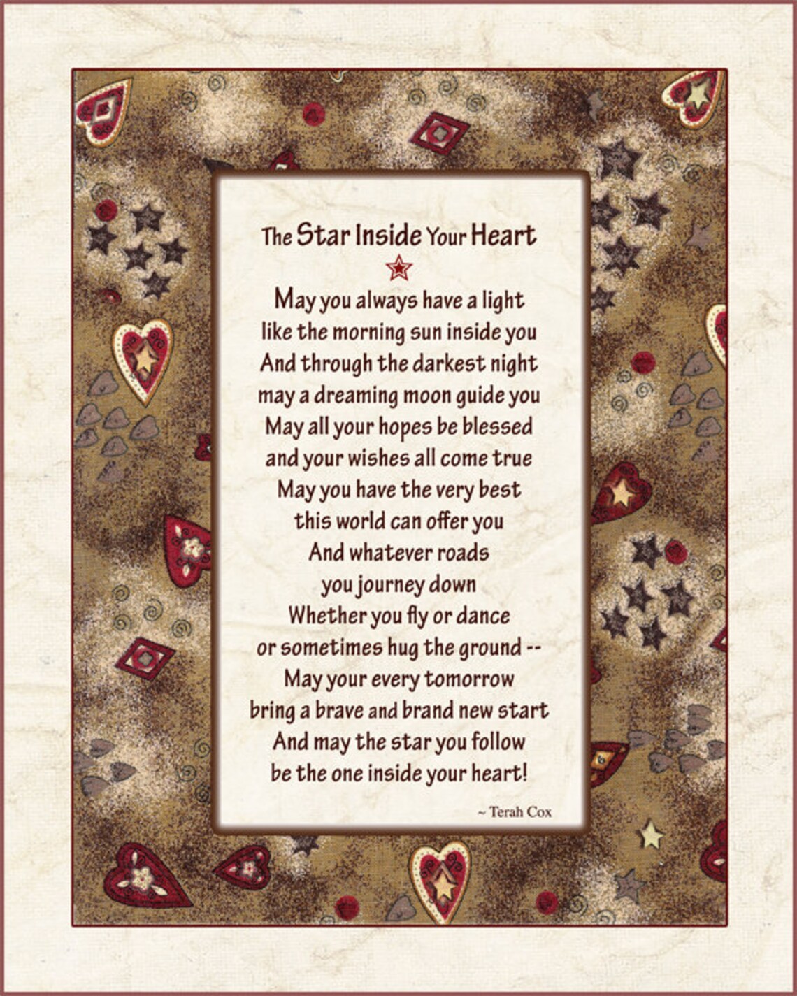 STAR INSIDE Your HEART, by Terah Cox (birthday, Grads, Dreams, Children ...
