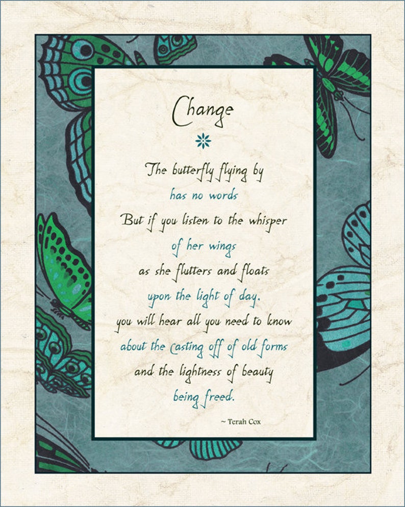 CHANGE by Terah Cox Birthday memorial new beginning poem | Etsy