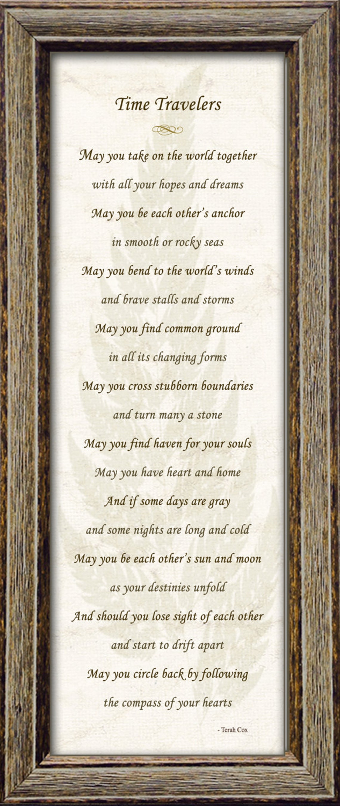 TIME TRAVELERS Wedding commitment poem by Terah Cox | Etsy