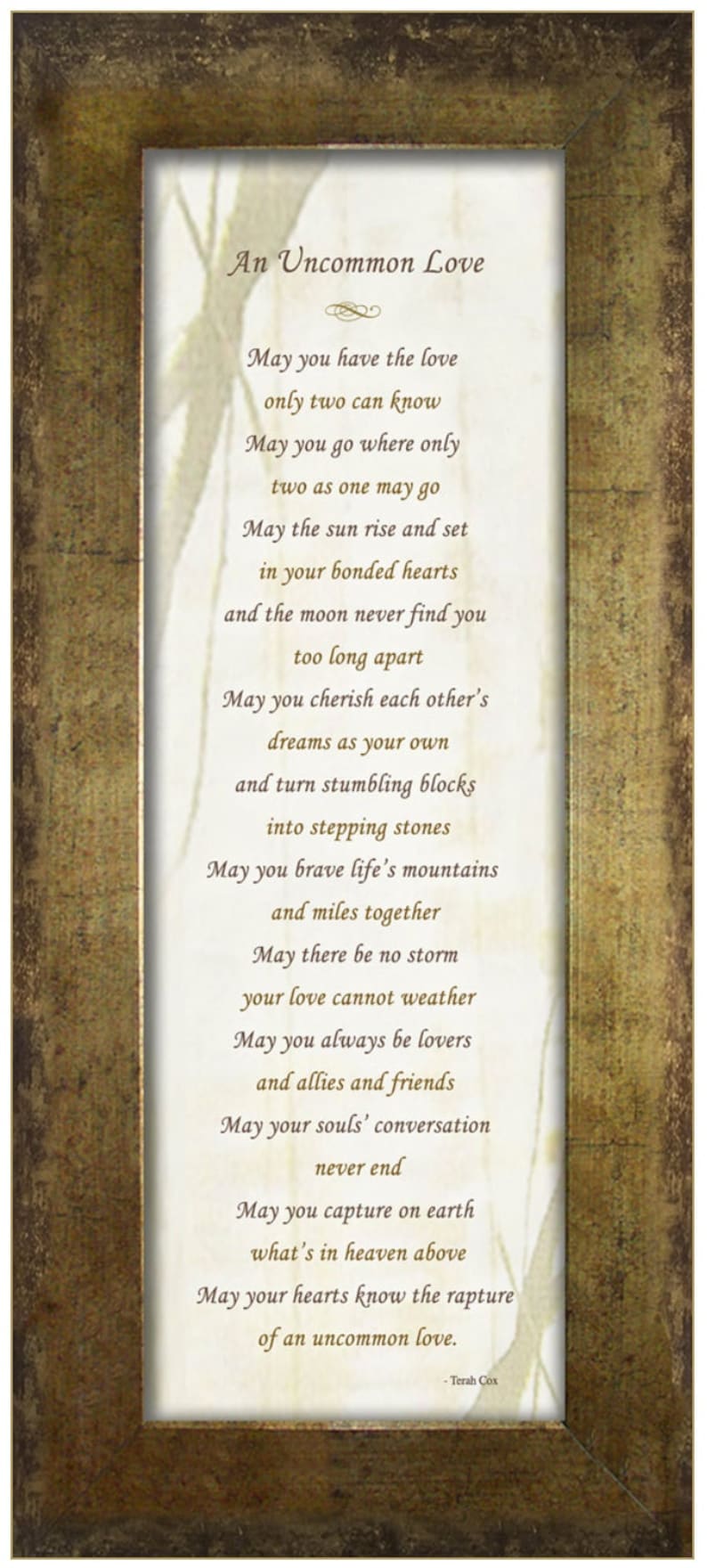 UNCOMMON LOVE - Wedding Poem by Terah Cox - Etsy