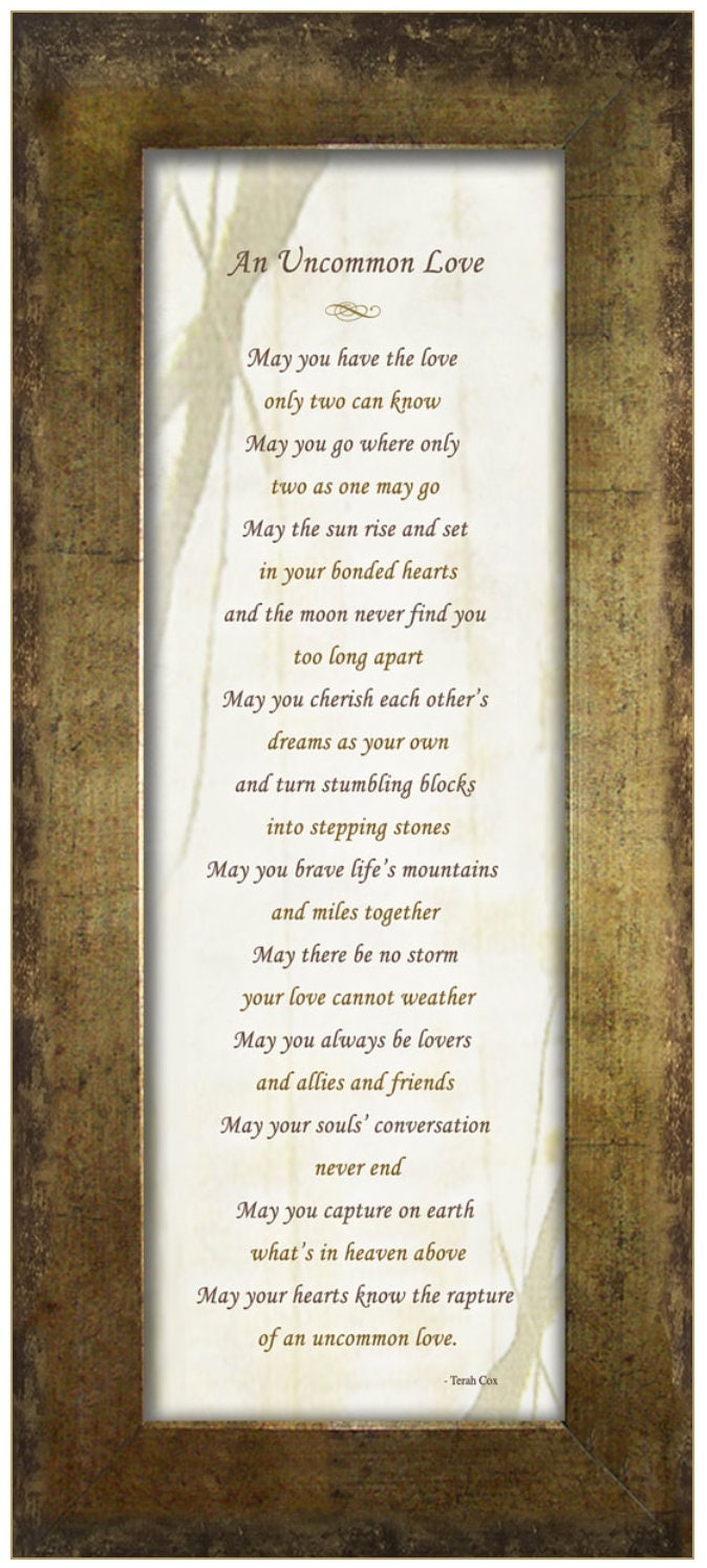 UNCOMMON LOVE - Wedding Poem by Terah Cox - Etsy