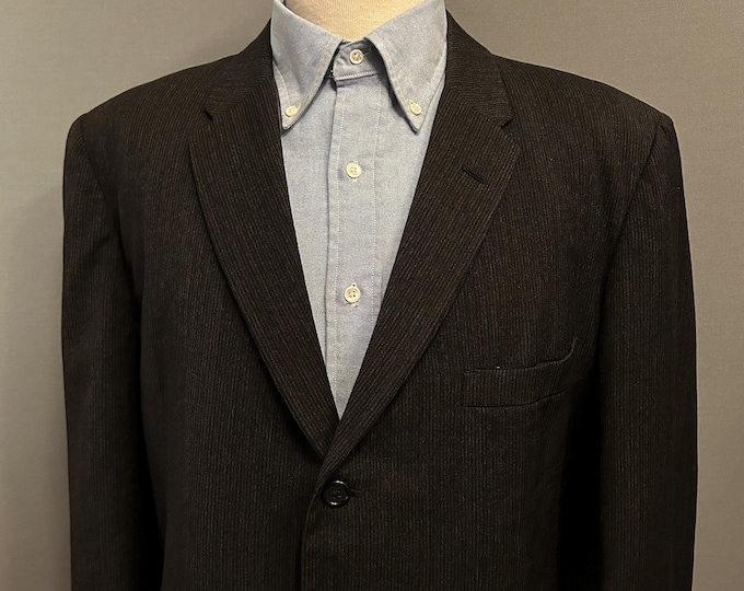 1960s Black/gray/plum Striped Men's 3 Button Wool Blazer - SIZE 44 - Etsy