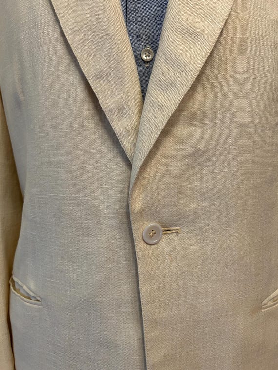 1950s Ivory Men's Single Button Shawl Collar Summer B… - Gem