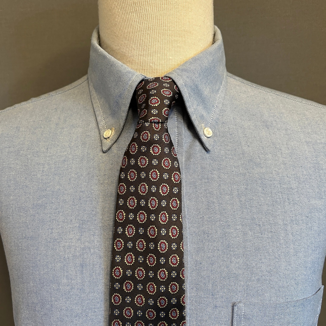 1980s Gray/red/gold Oval Foulard Pattern Men's Silk Tie by Baskin - Etsy