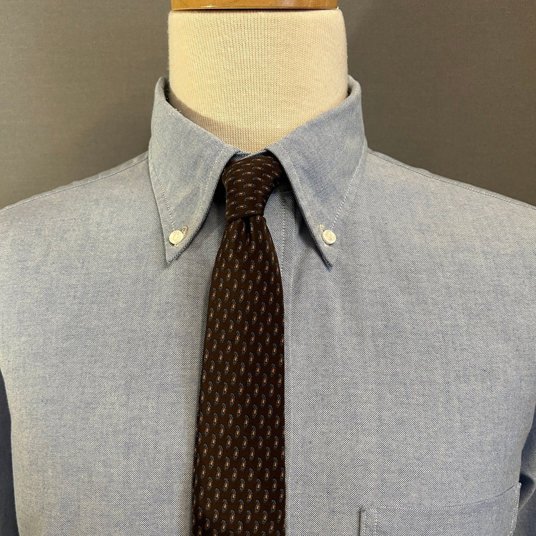 1980s Brown/gray/apricot Paisley Foulard Pattern Men's French Silk Tie ...
