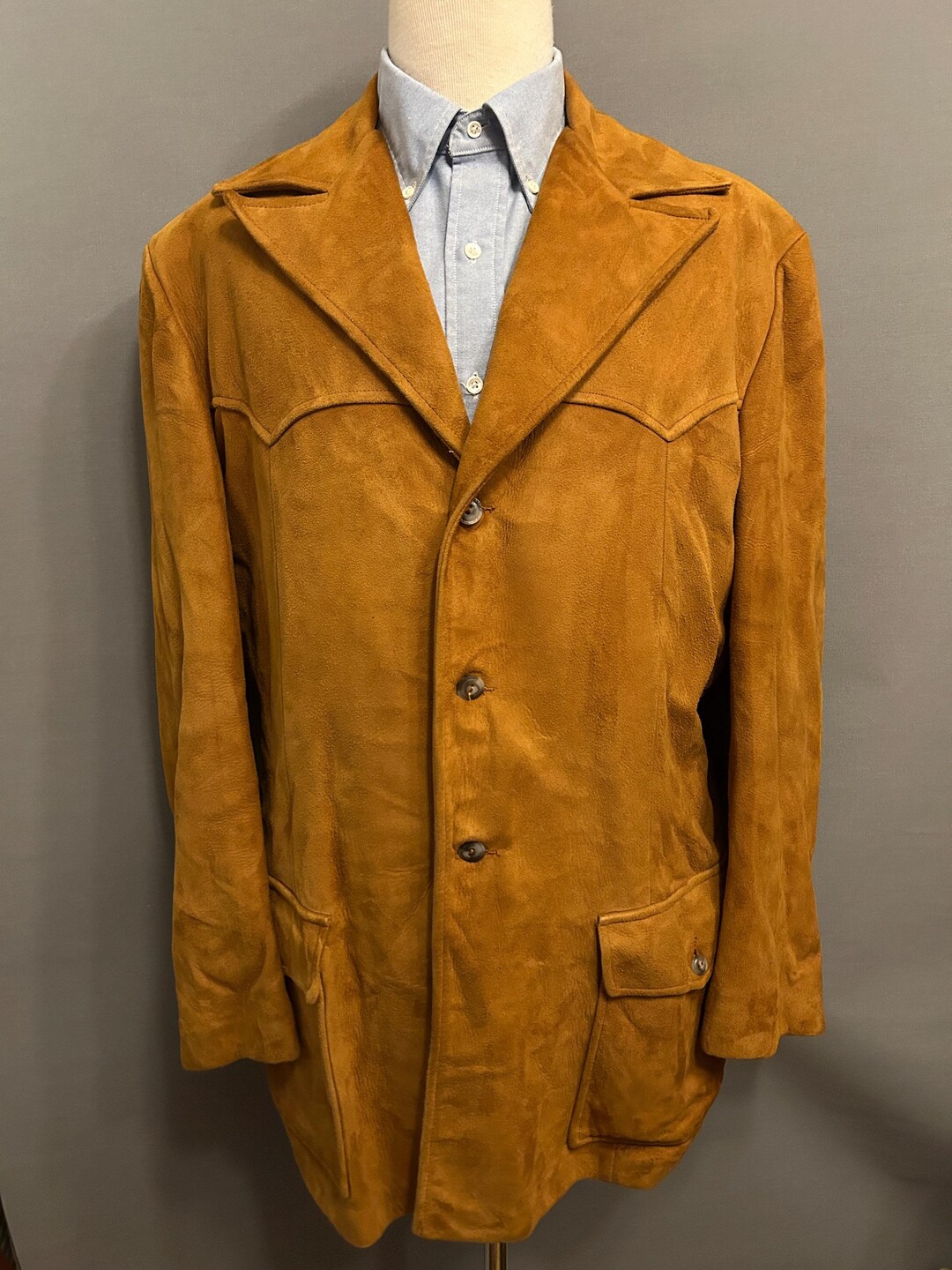 1960s Brown Deerskin Suede Men's Western Style Car Coat - SIZE 44 - Etsy