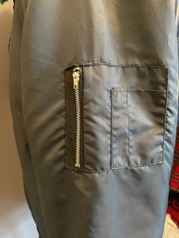 1980s Black Men's Quilted Nylon Bomber Style Work Jac… - Gem