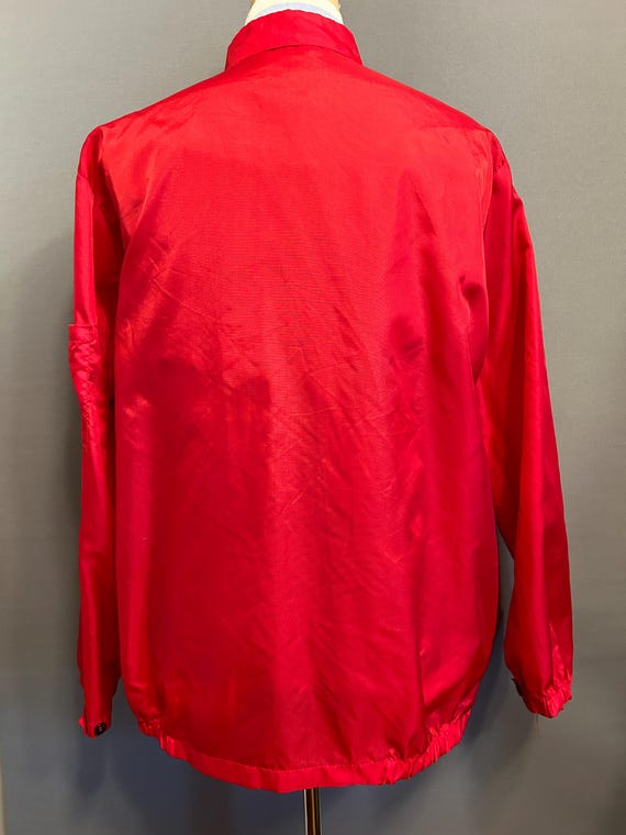 1960s Red Men's Nylon Zip-Front Racing Jacket Windbre… - Gem