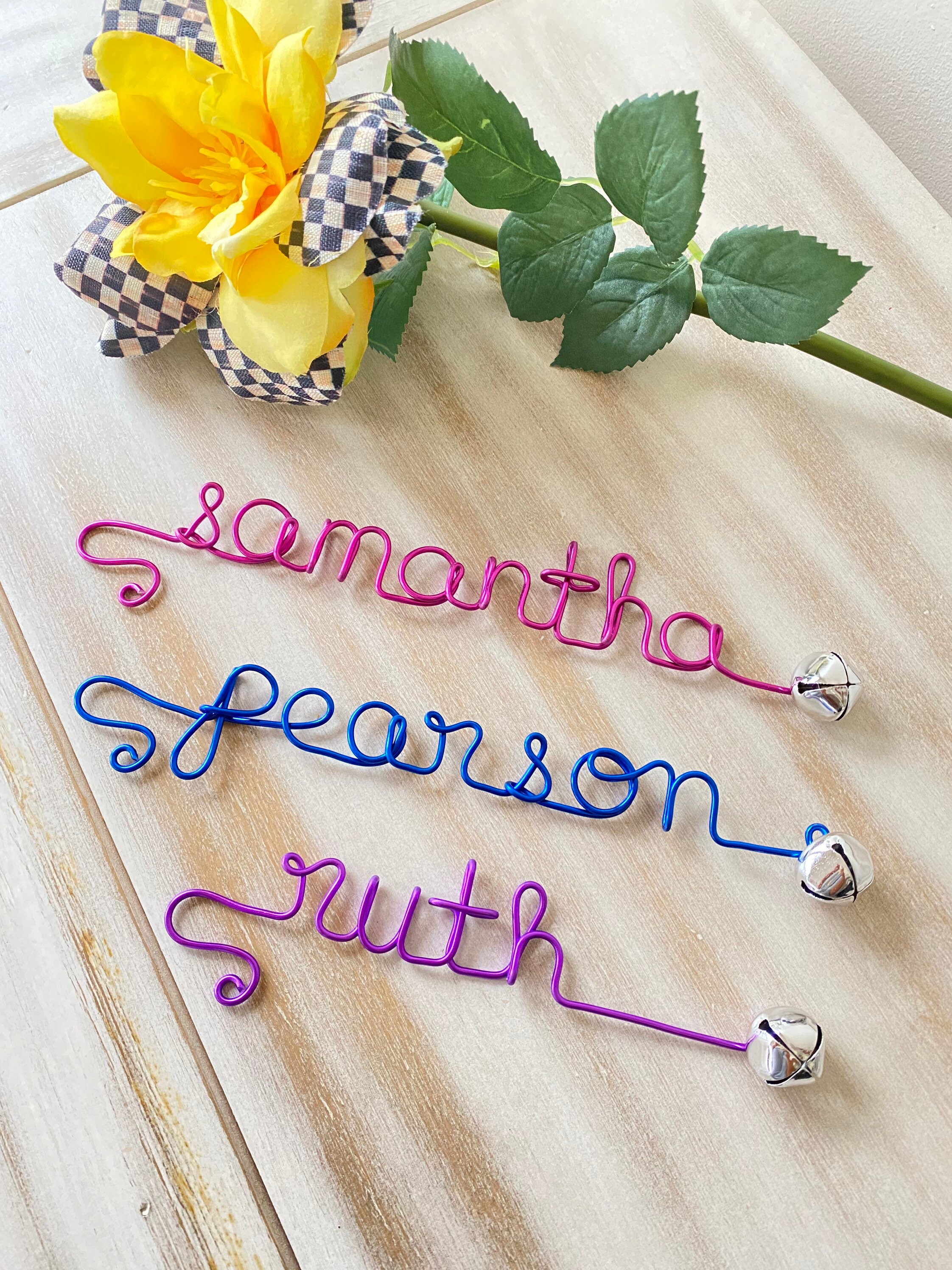 Personalized Wire Name Ornament With Bell - Etsy