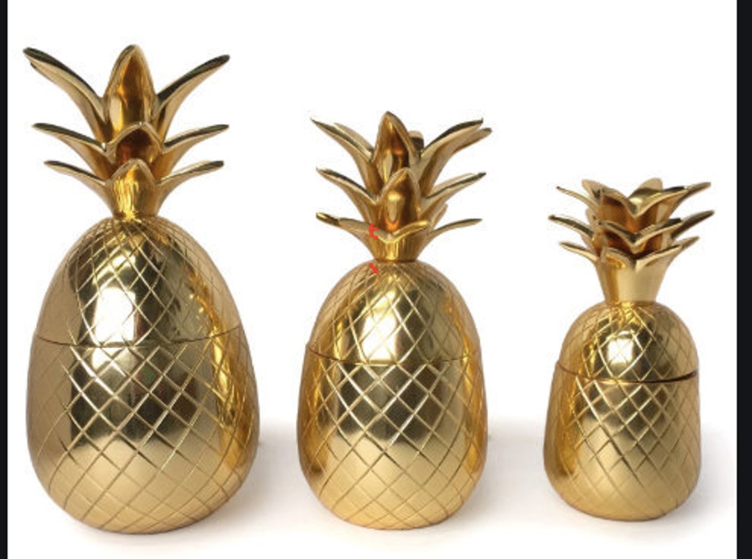 Set of 3 Brass Pineapple Candle Holders W/ Removable Lids - Etsy